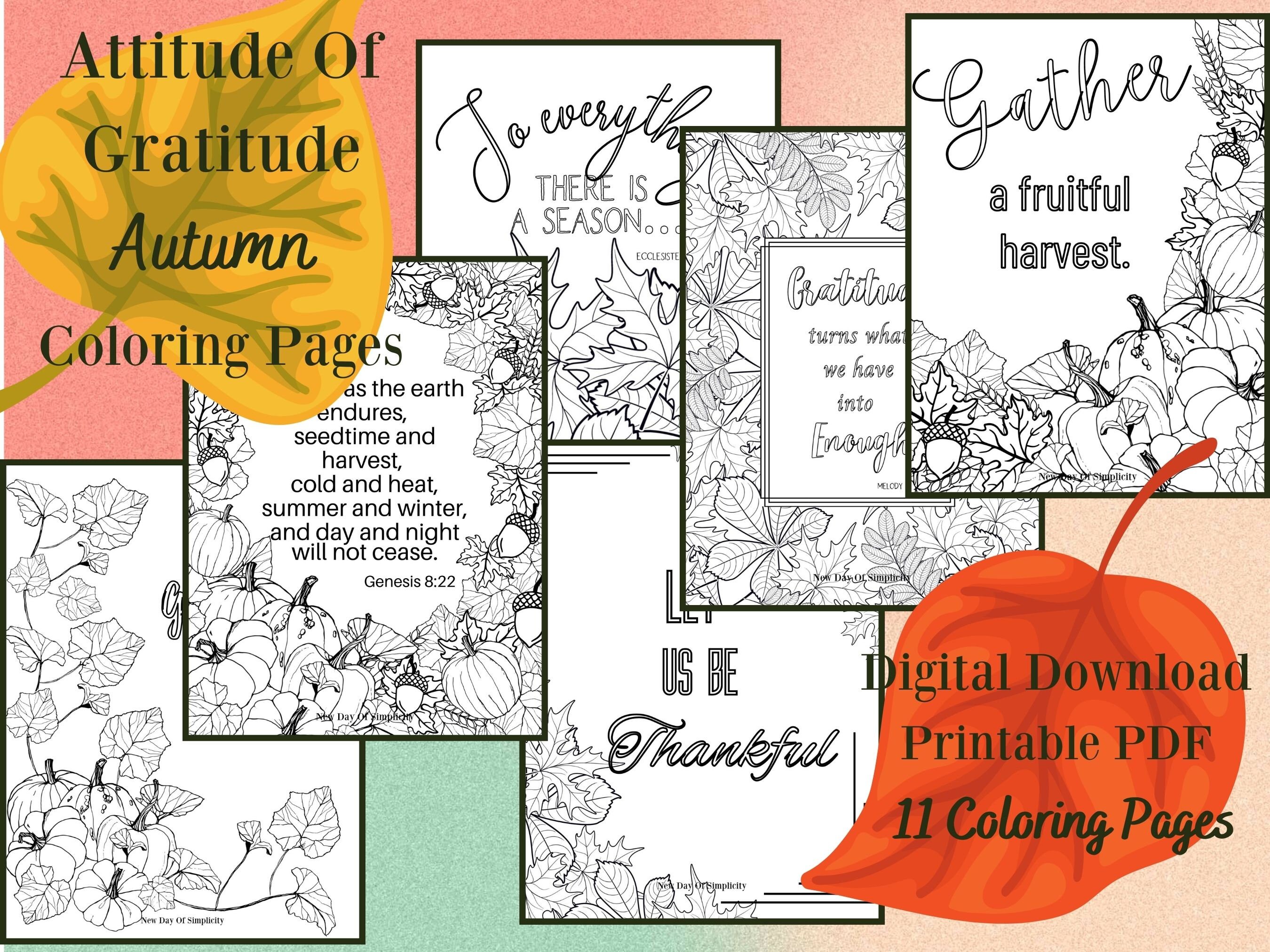 Gratitude Coloring Pages | Printable Coloring Pages | Instant Download ...