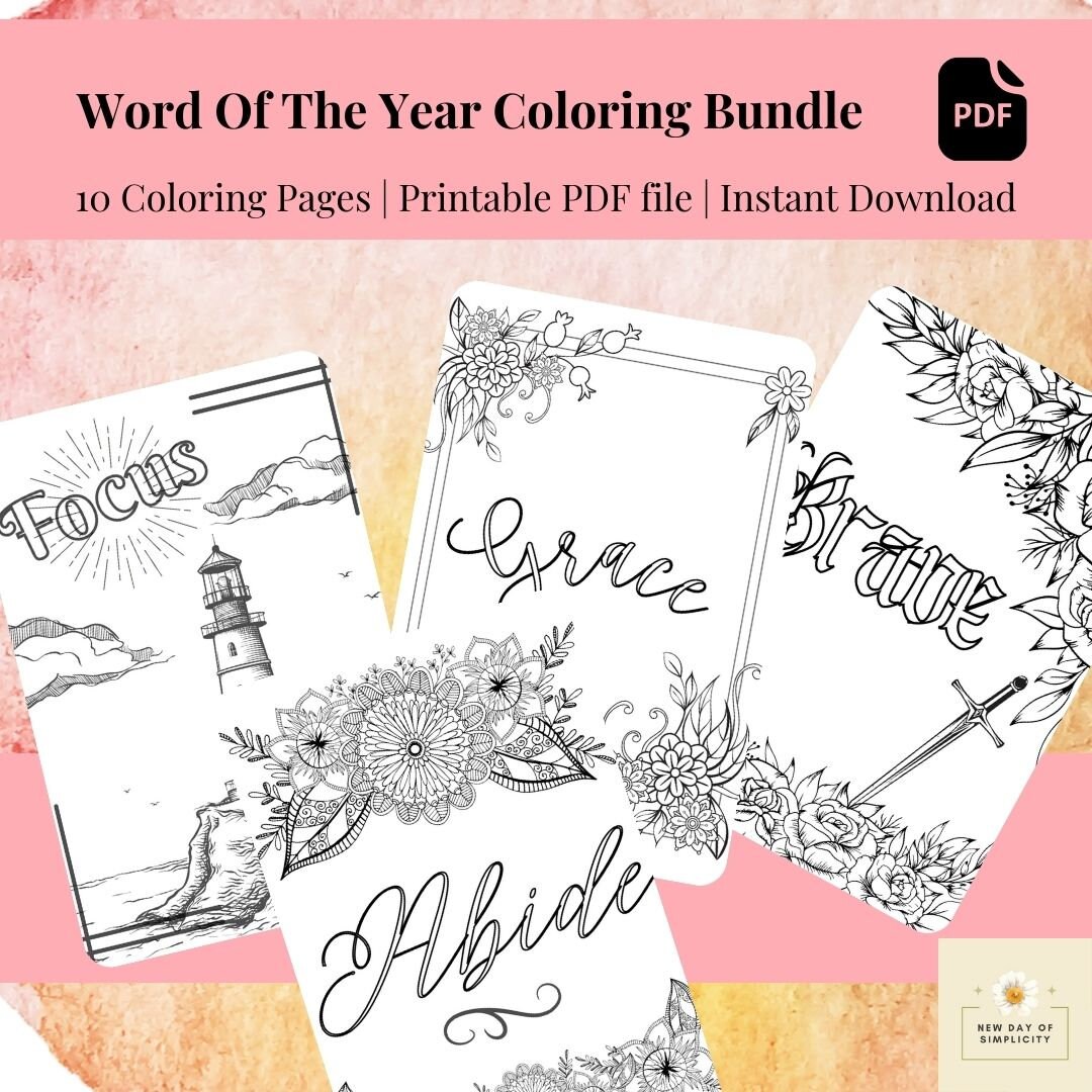 Word of the Year Coloring Pages Printable Coloring Pages Inspirational ...