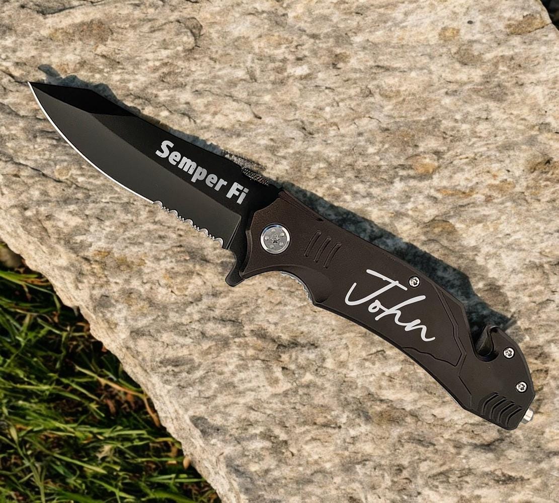 Custom Engraved Bison River Rescue Knife Personalized EDC Knife - Etsy