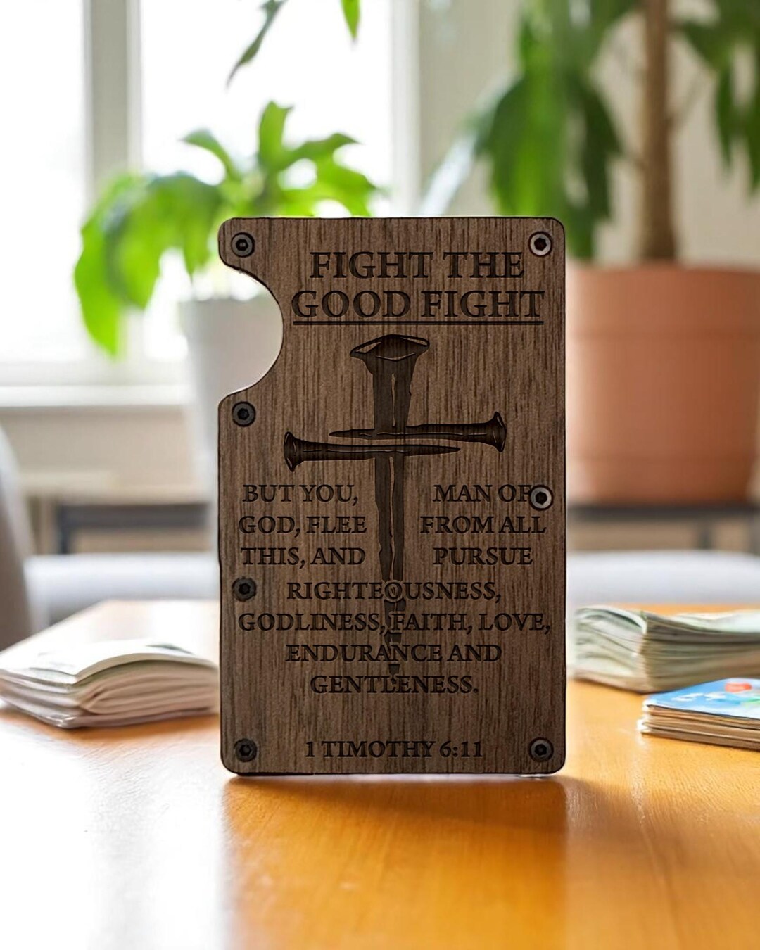Fight the Good Fight, Man of God – Christian Money Clip Wallet With 1 ...