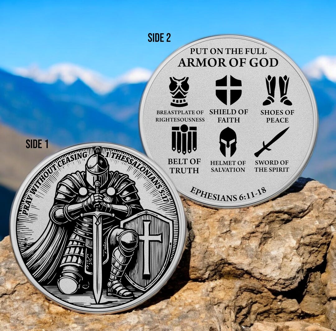 Prayer Warrior Challenge Coin – Full Armor of God | Christian Gift - Etsy