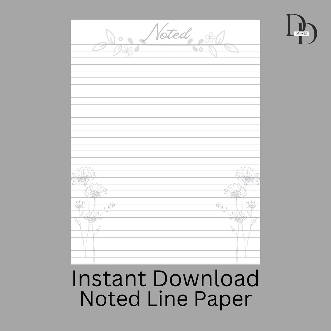 DIGITAL DOWNLOAD Floral Noted Paper Printable - Etsy