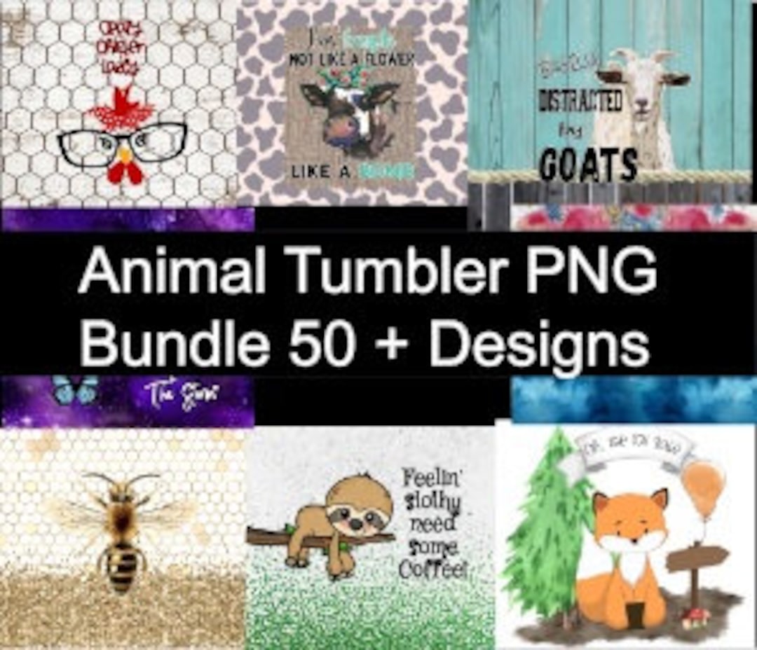 Animal Tumbler PNG Bundle 50+ Designs - Etsy