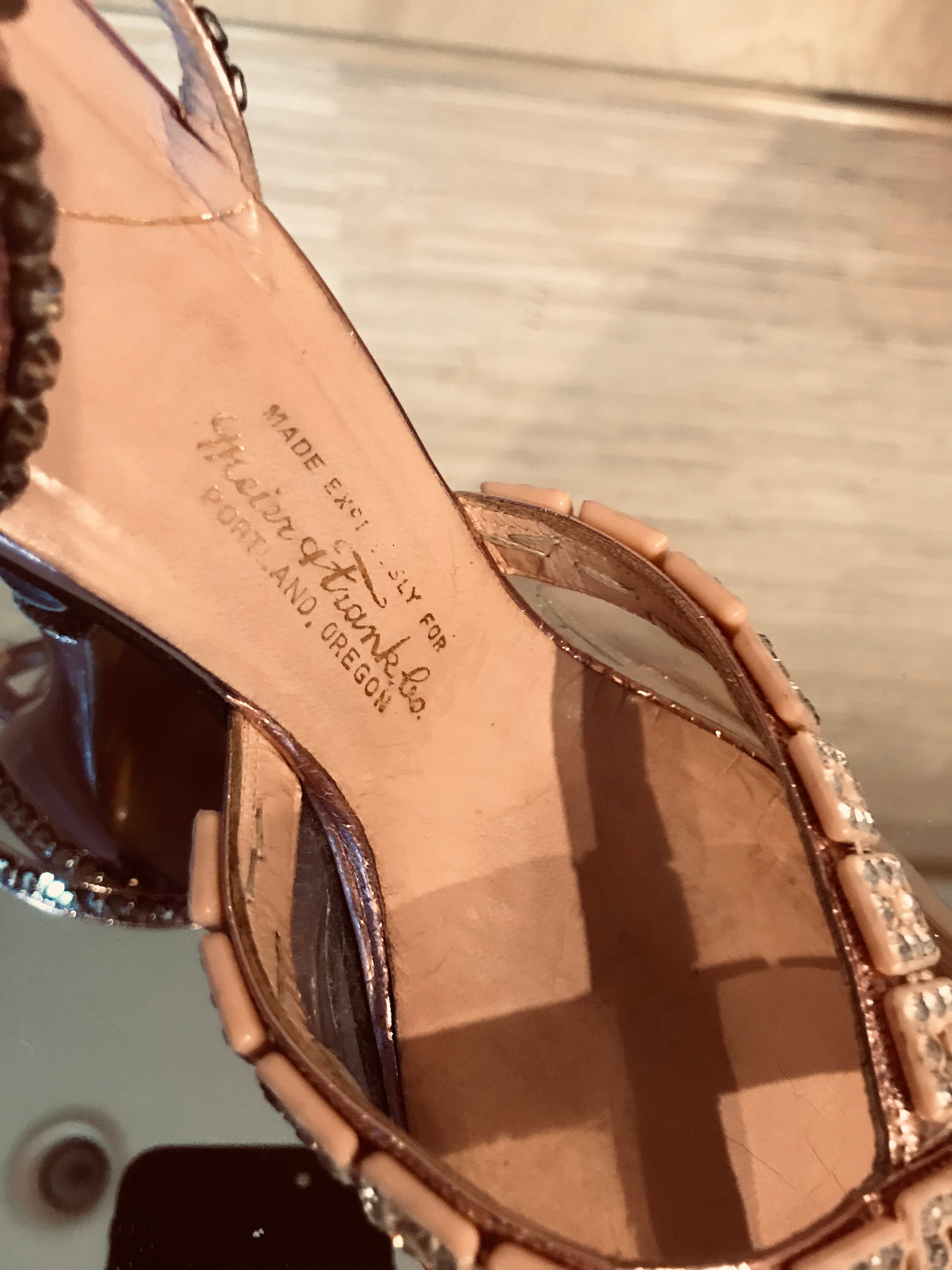 Glamorous 60s Bling Round the Ankle Strappy Evening Sandals by I Miller ...