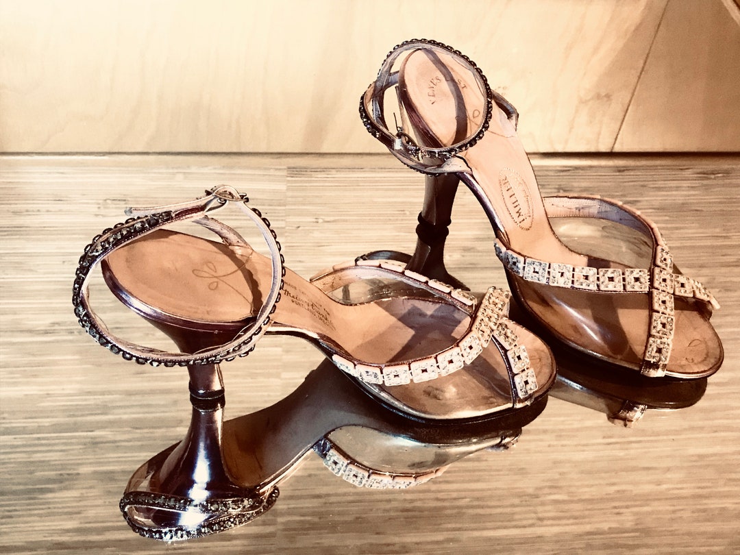 Glamorous 60’s Bling! Round the Ankle Strappy Evening Sandals by I ...