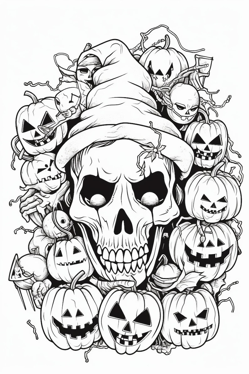 Halloween Colouring Pages L 30 Images L Adults L Pumpkins L - Etsy ...