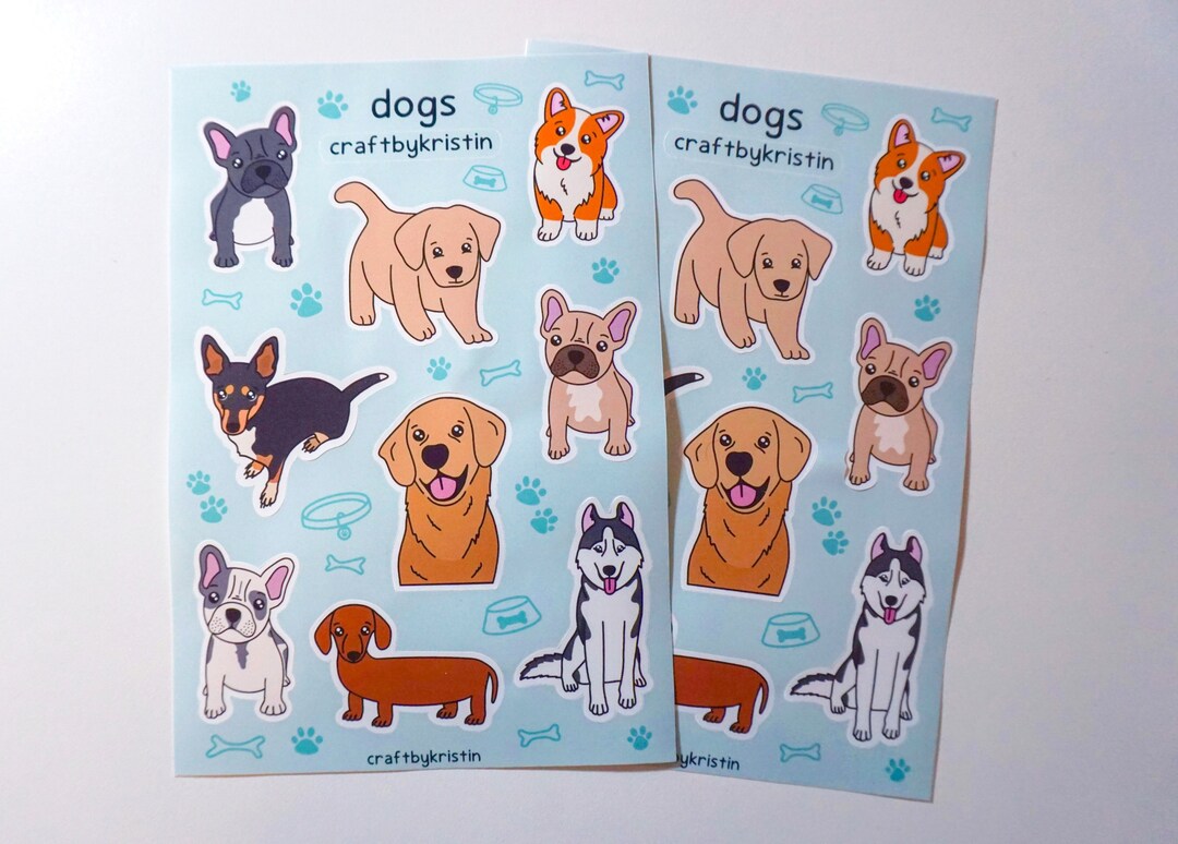 Dog Sticker Sheets (2 Sheets per Order) - Etsy