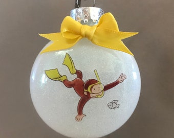 Curious George Glass - Etsy