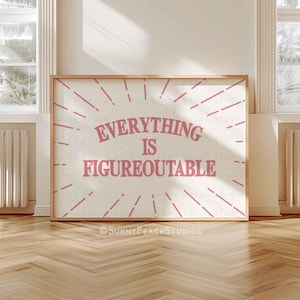 Everything is Figureoutable Print Uplifting Quote Inspirational Wall ...