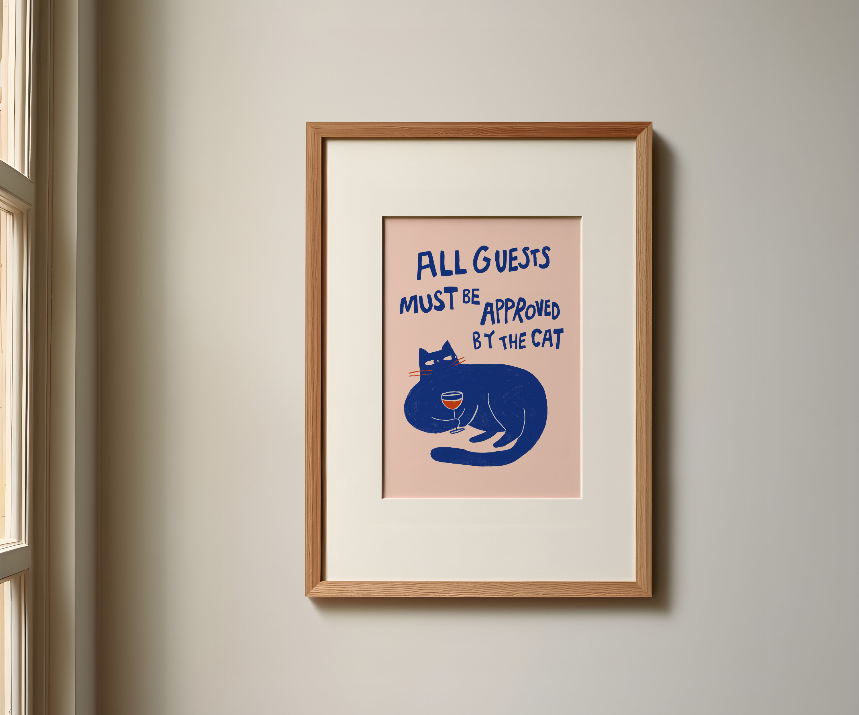Cat Digital Wall Art Print, Funny Cat Poster, Cute Kitten Illustration ...
