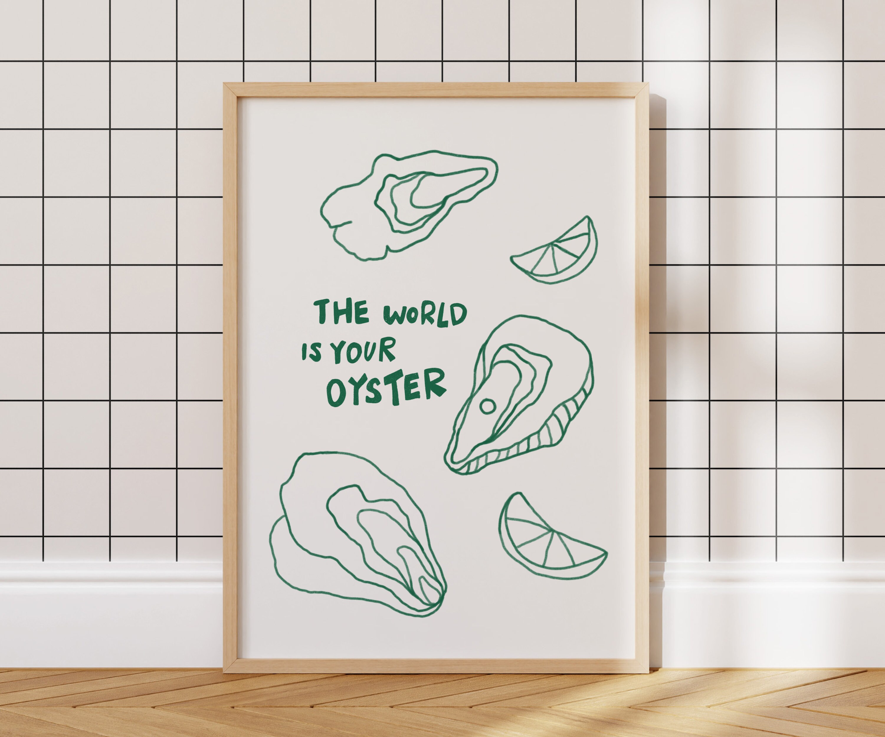 The World is Your Oyster Poster, Modern Food Wall Art, Contemporary ...