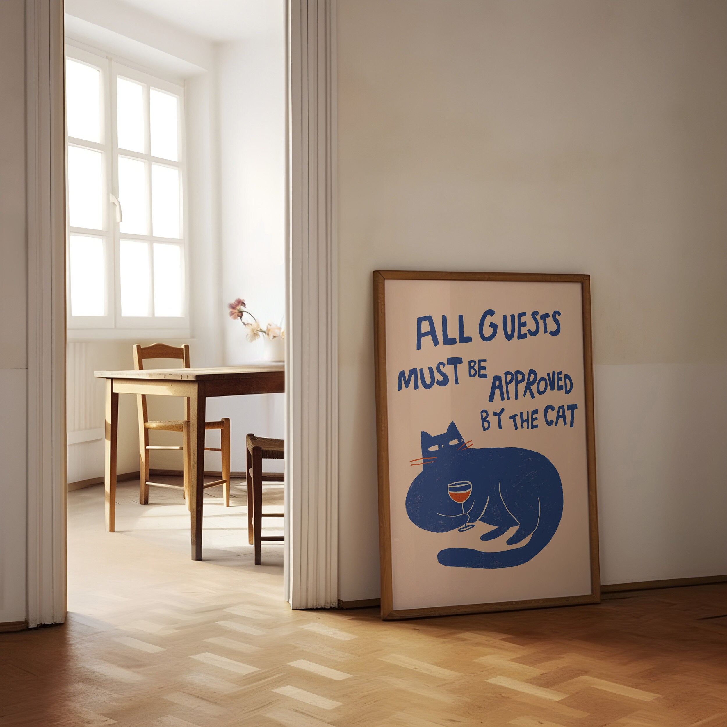 Cat Digital Wall Art Print, Funny Cat Poster, Cute Kitten Illustration, Cat Lover Gift, Cat ...