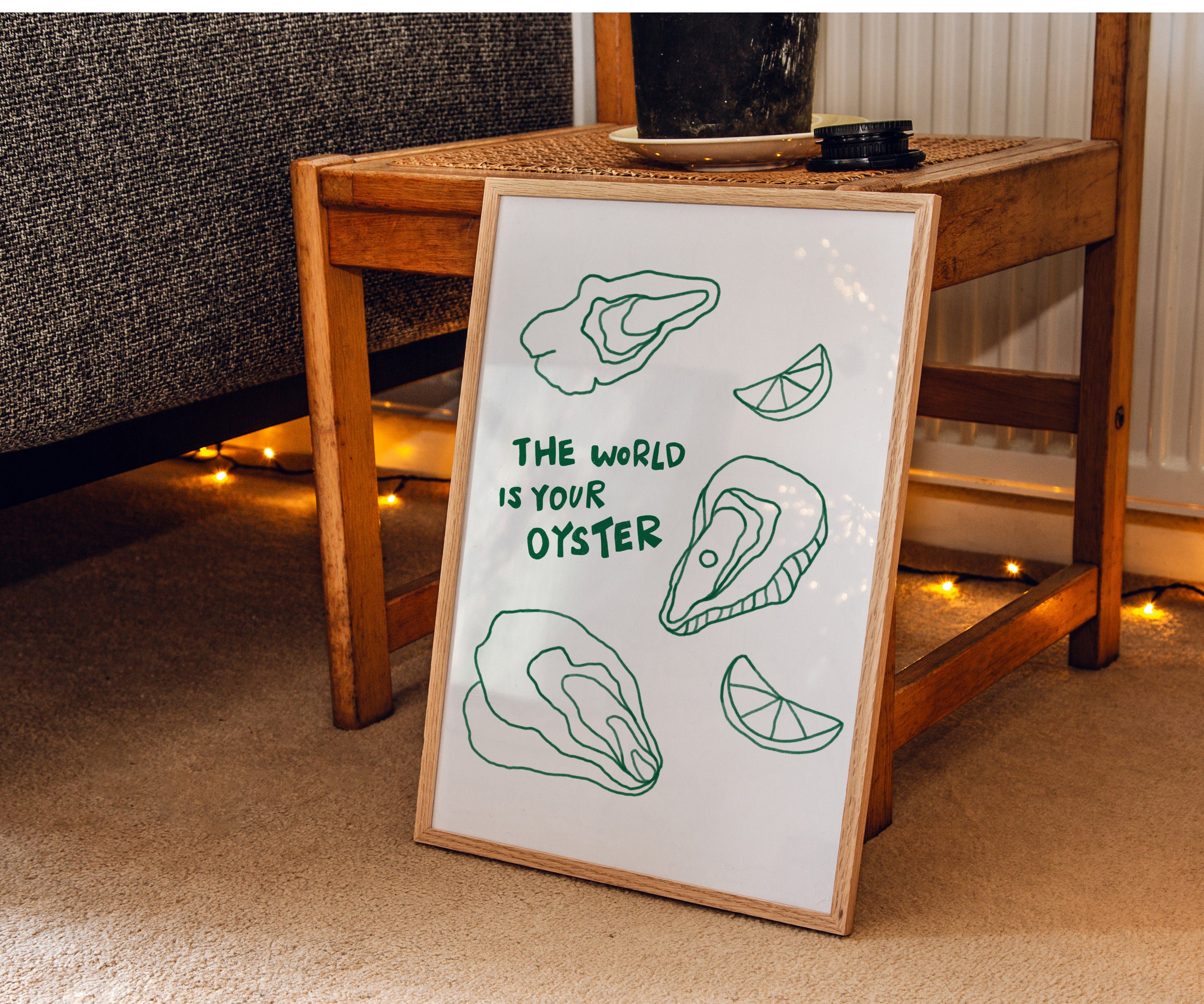 The World is Your Oyster Poster, Modern Food Wall Art, Contemporary ...