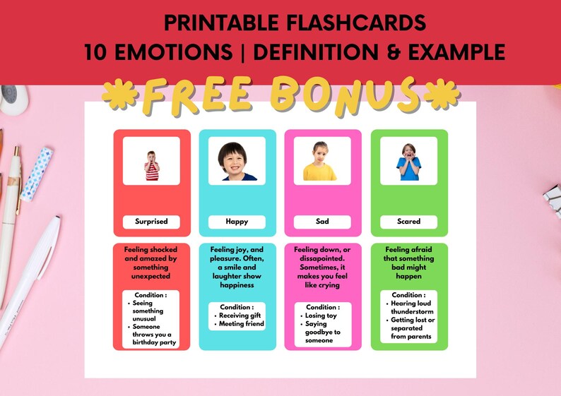 Emotions Flashcards Printable Emotions Flashcards, Real Children ...