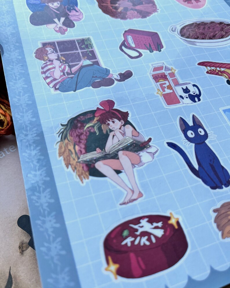 Kiki's Delivery Service Sticker Sheet Anime Stickers, Art for Water ...