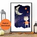 Halloween Decor Frankenstein Printable Art Space Crescent Moon - Etsy