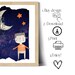 Halloween Decor Frankenstein Printable Art Space Crescent Moon - Etsy