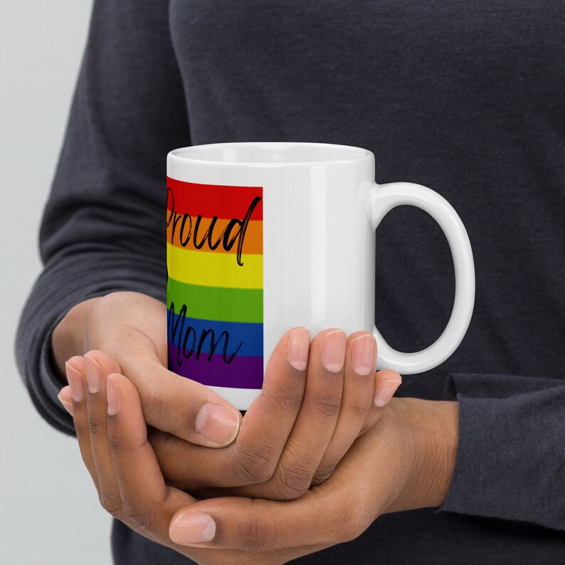 Mug 11oz- "proud Mom" Rainbow Pride Flag - Etsy