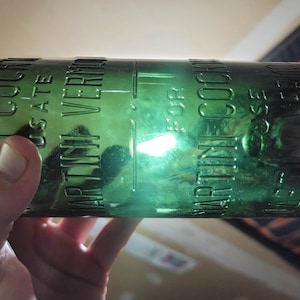 Martini Cocktail Bottle 1915-1940 Vermouth Liquor Green Embossed Glass ...