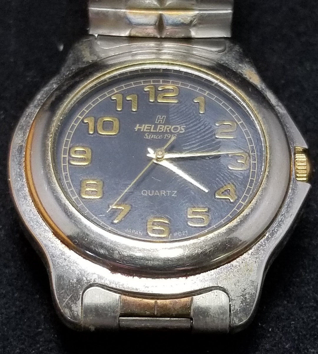 Vintage Mens Helbros Watch - Black Face Silver Band - Etsy