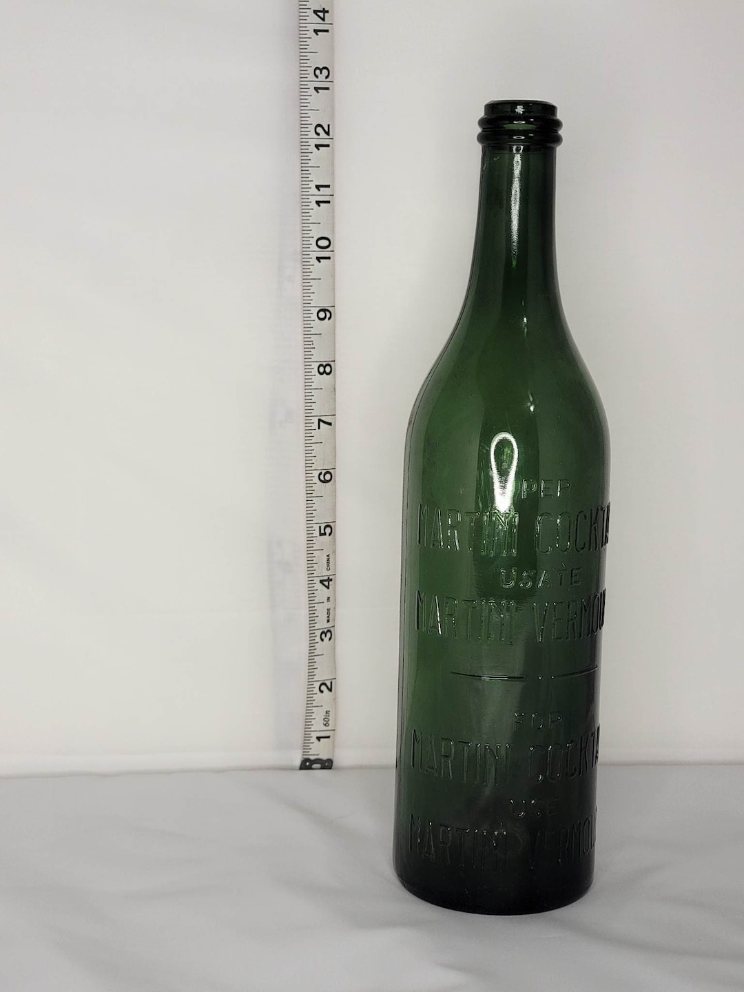 Martini Cocktail Bottle 1915-1940 Vermouth Liquor Green Embossed Glass ...