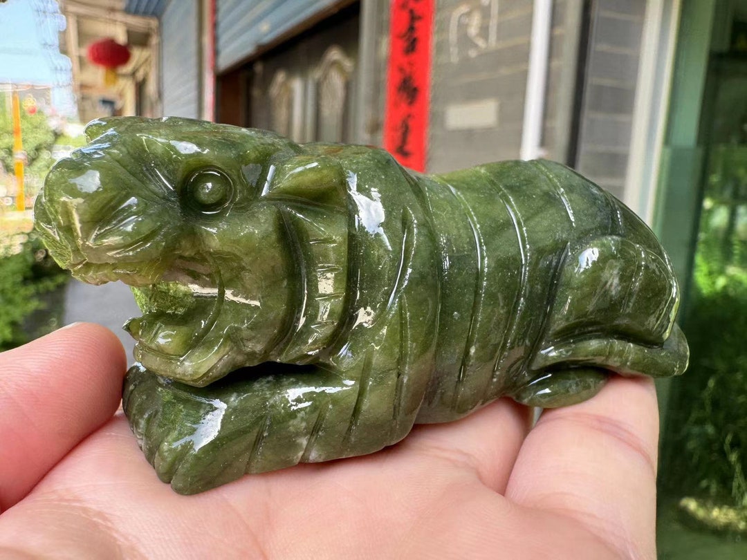 Natural Jade Tiger Statue Home Feng Shui Decor,zodiac Tiger Lion ...
