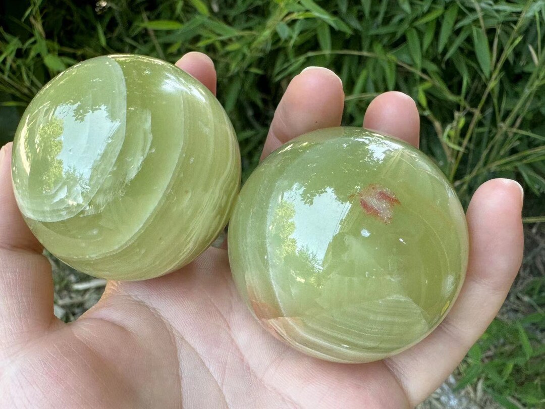 Pair Natural Jade Ball,crystal Sphere, Quartz Crystal Ball, Gift Home ...