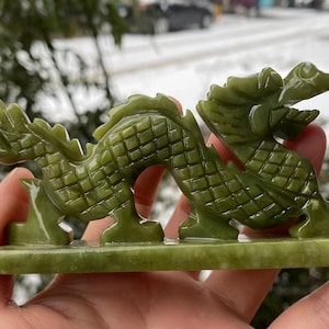 Natural Jade Dragon Statue Fengshui Home Decor,zodiac Dragon Loong ...