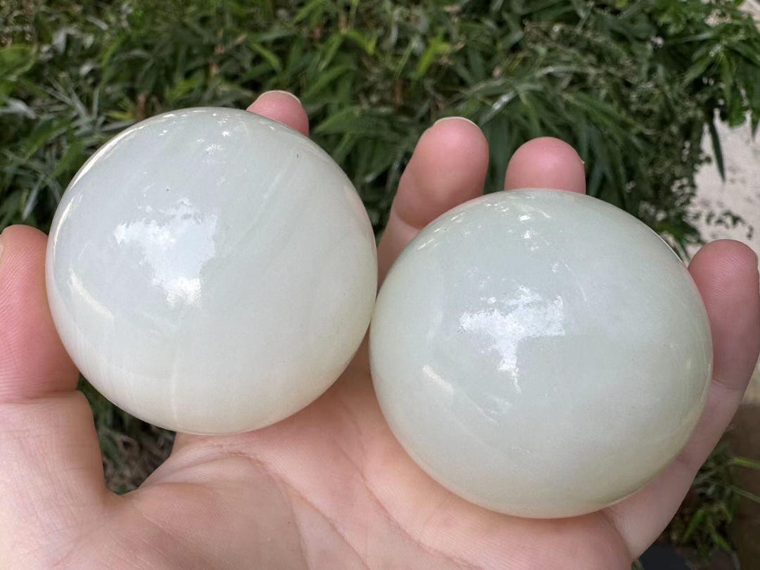 Pair Natural Jade Ball,crystal Sphere, Quartz Crystal Ball,crystal Gift ...
