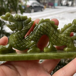 Natural Jade Dragon Statue Fengshui Home Decor,zodiac Dragon Loong ...