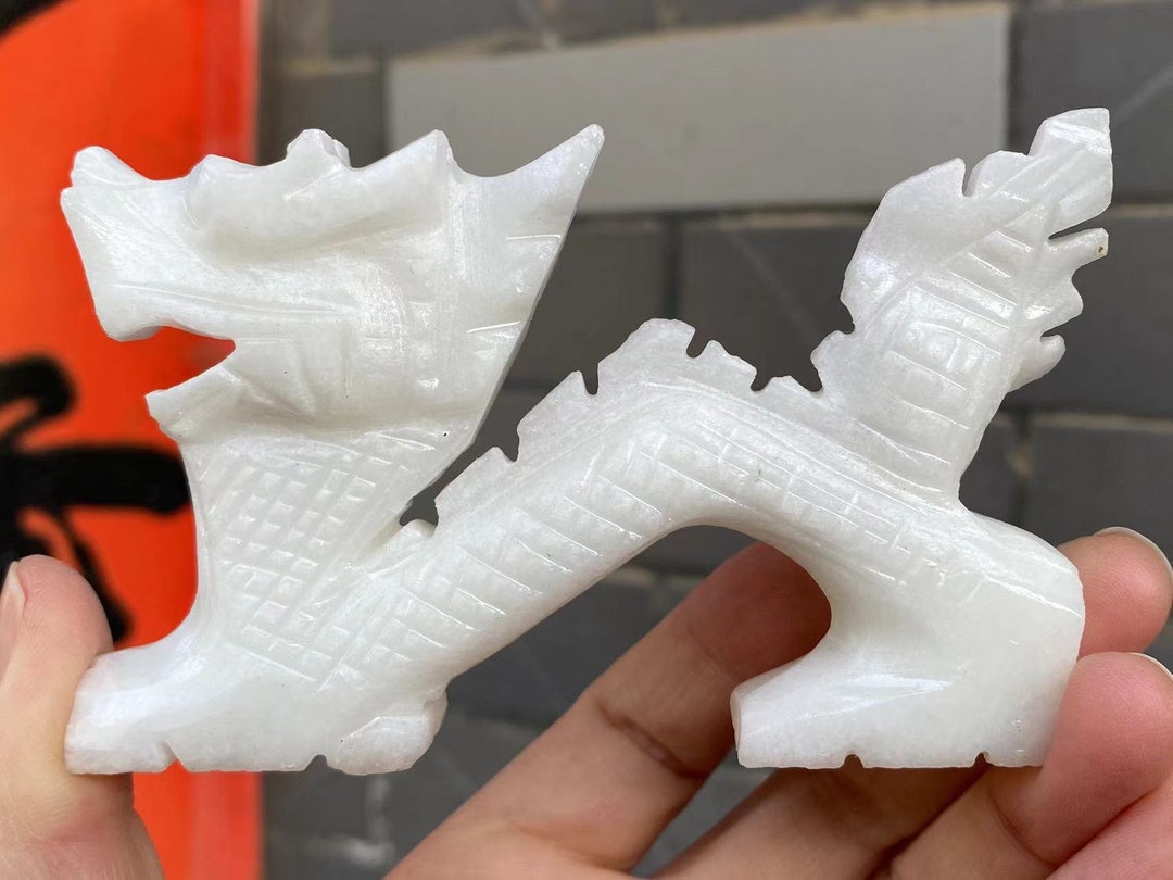 Natural Jade Stone Dragon Statues Feng Shui Home Decor,zodiac Dragon ...