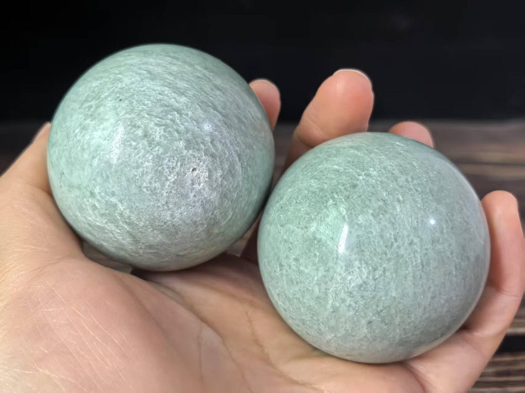 Pair Natural Jade Ball,crystal Sphere, Quartz Crystal Ball,crystal Gift ...