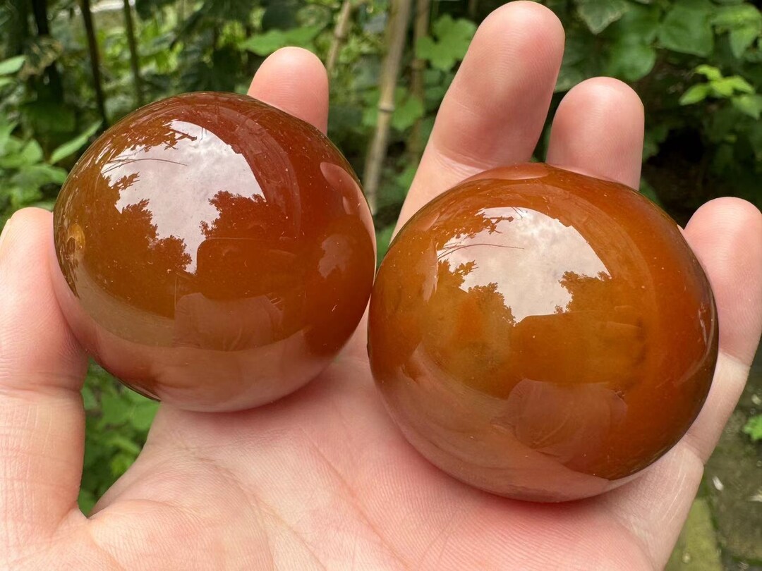 Pair Small Natural Jade Stone Ball,crystal Sphere,quartz Crystal Ball ...