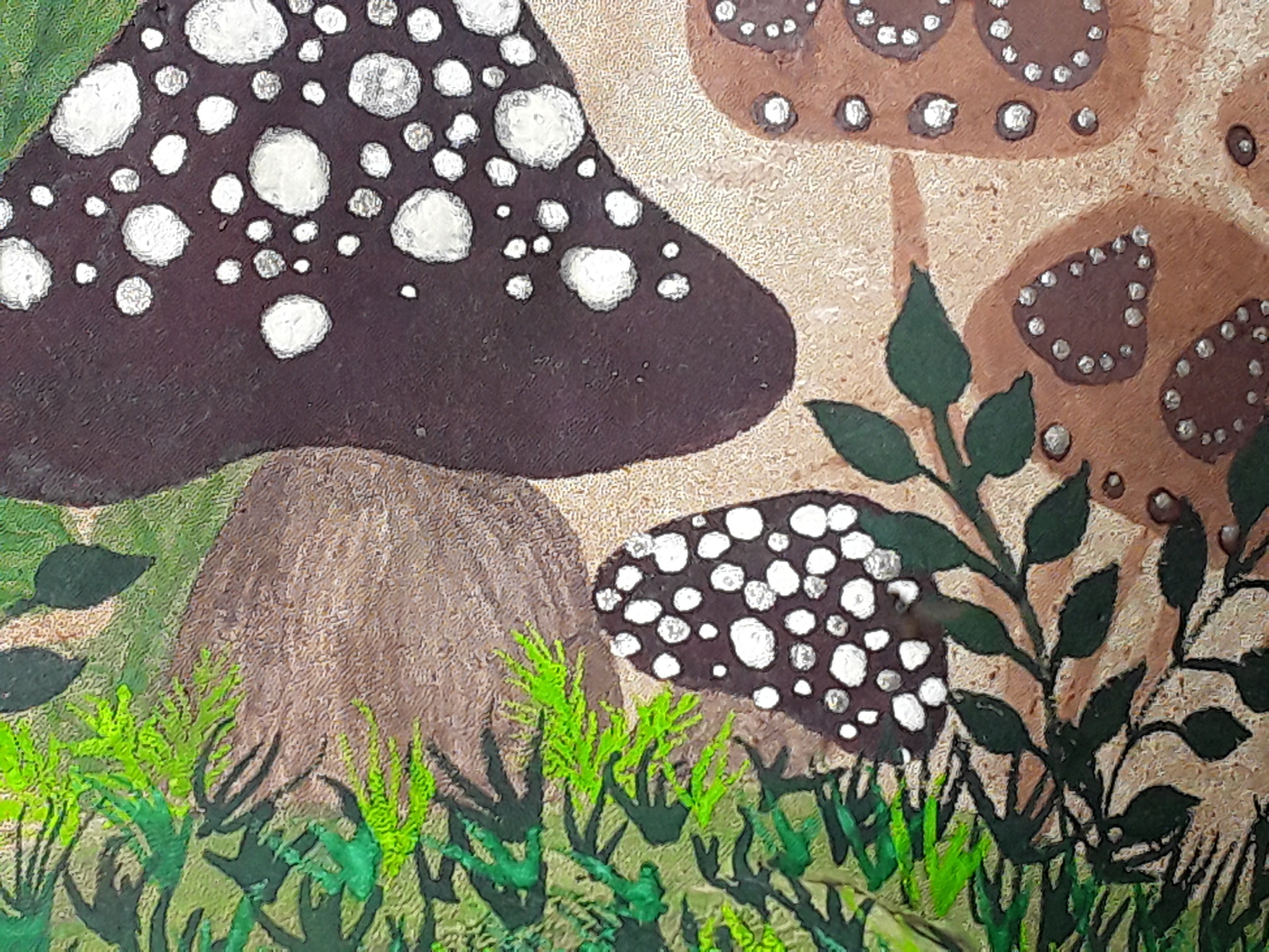 Foxy Hand Painted. Artist Conk Mushroom Art - Etsy