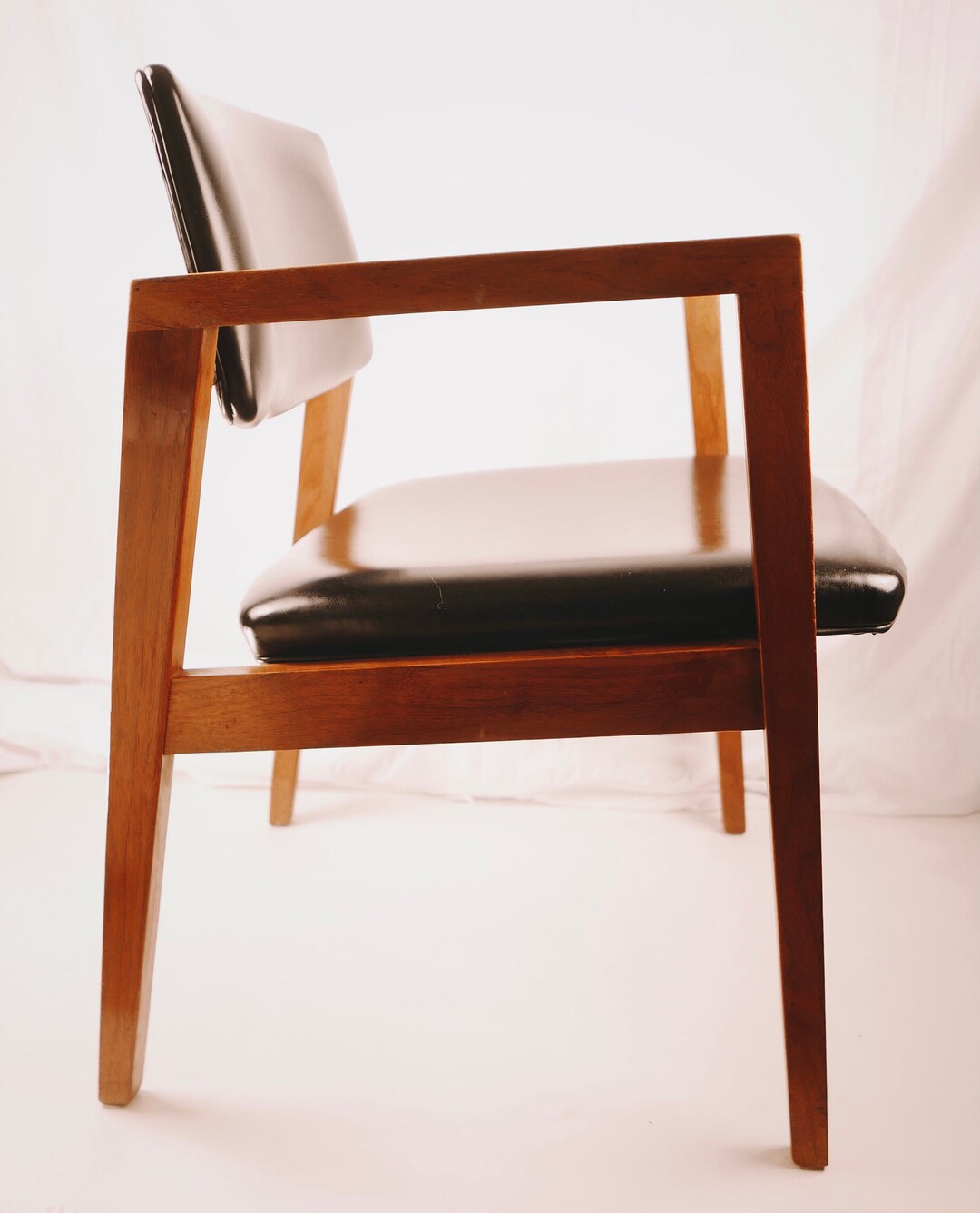 Midcentury Marble Imperial Walnut & Leather Chair - Etsy