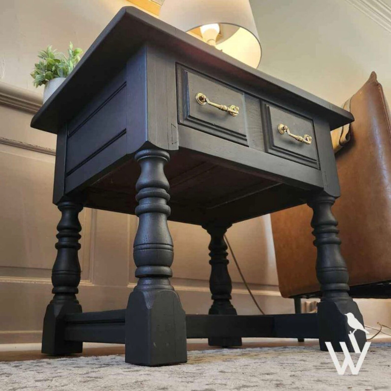 Refinished End Table With Drawer - Etsy