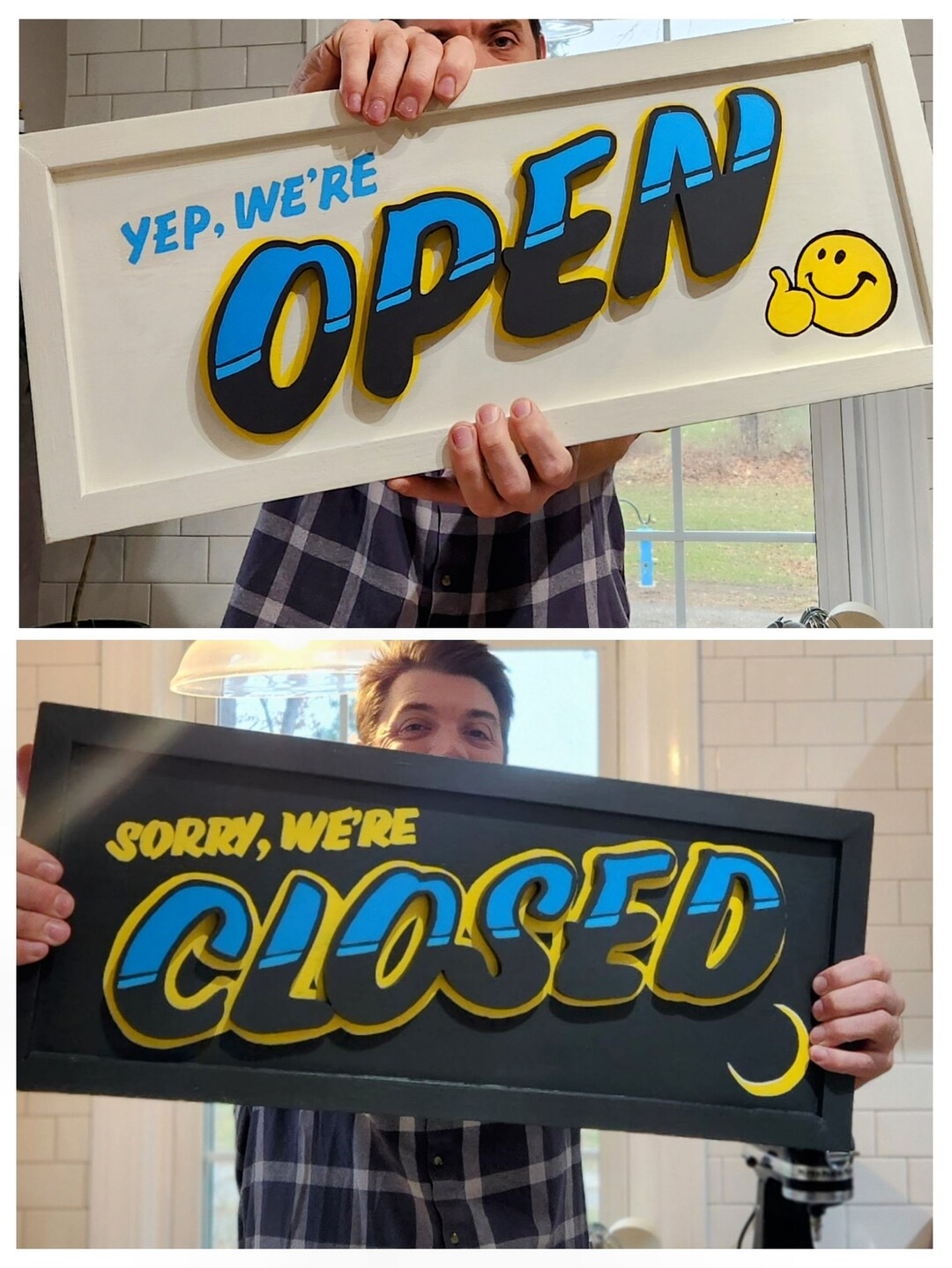 Handmade 'OPEN / CLOSED' Sign - for Business Window or Storefront - Etsy