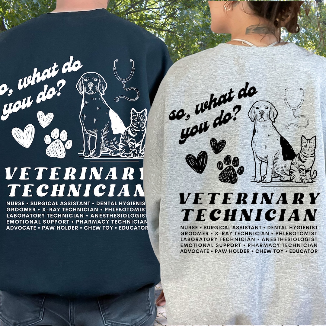 Veterinary Technician Trendy Aesthetic Sweatshirt Words on Back Pet Vet ...