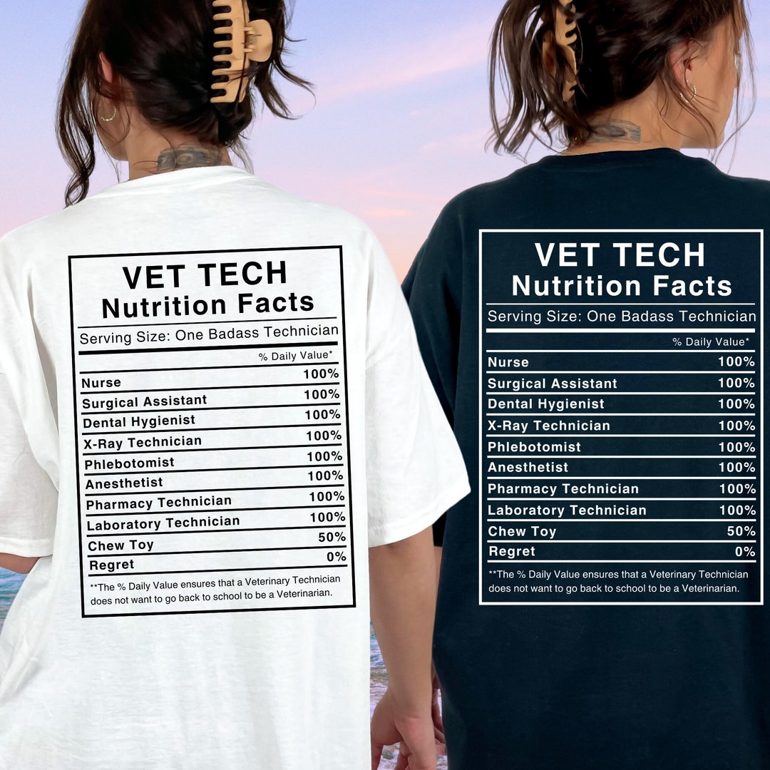 Vet Tech Trendy Graduation Gift Funny Aesthetic Tshirt Words on Back ...