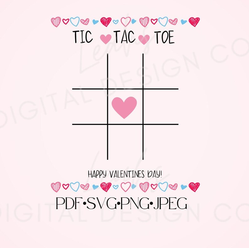 Printable Valentines Tic-tac-toe Boards digital Files - Etsy