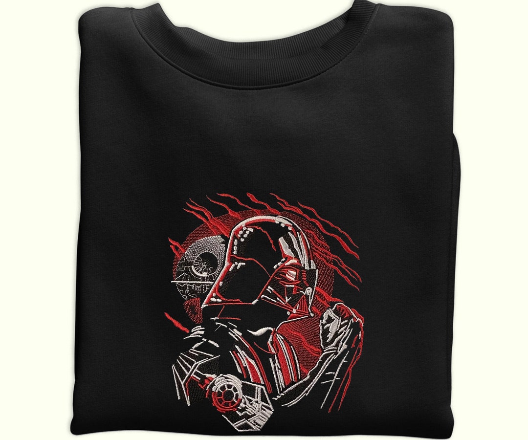Custom Embroidery Star Wars Darth Vader Crewneck Sweatshirt ...