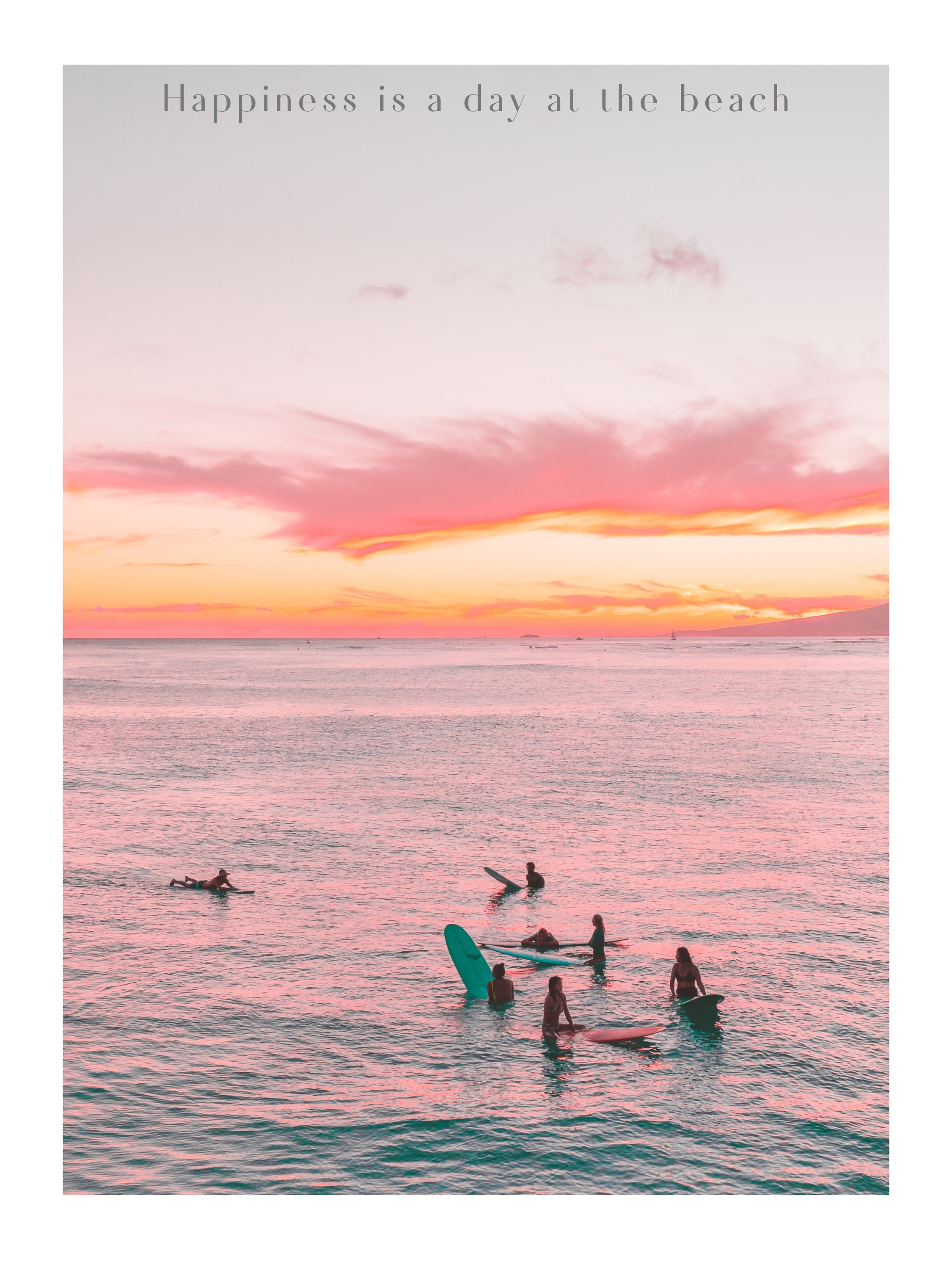 Pink Aesthetic Beach Poster - Etsy