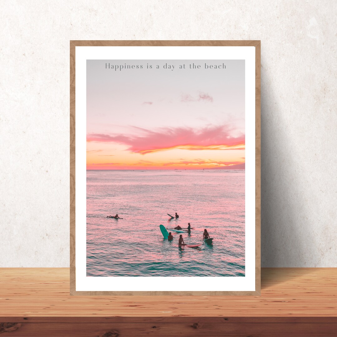 Pink Aesthetic Beach Poster - Etsy