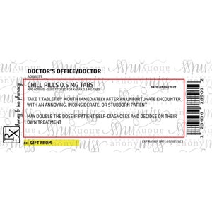 Personalized Prescription Candy Jar, Candy Chill Pills Birthday Gift ...