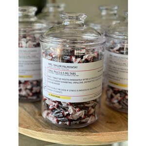 Personalized Prescription Candy Jar Label, Candy Chill Pills Birthday ...