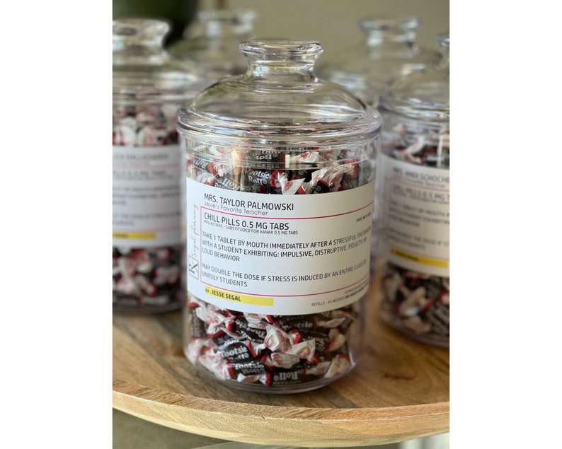 Personalized Prescription Candy Jar Label, Candy Chill Pills Birthday Gift,custom RX Candy Gift ...
