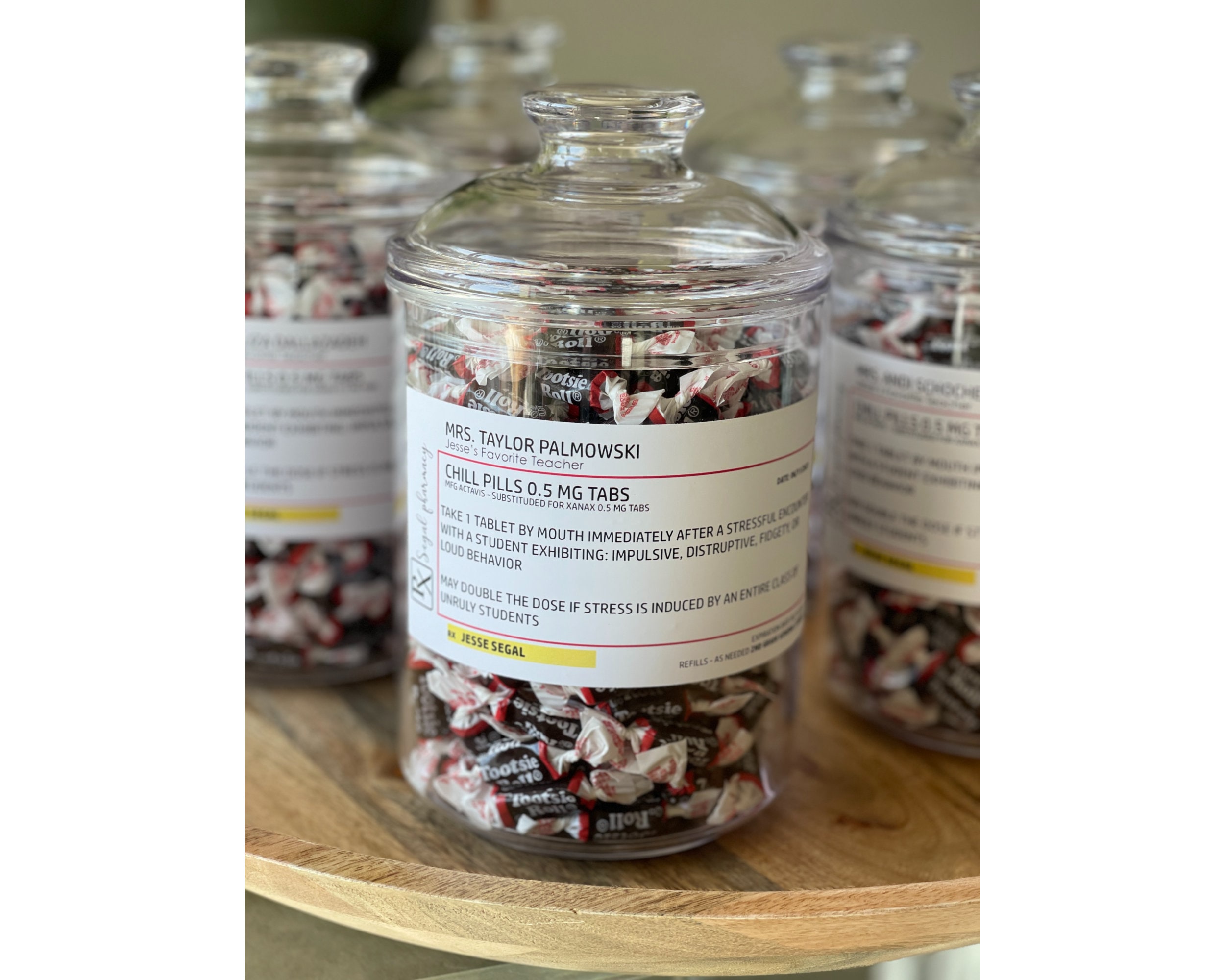 Personalized Prescription Candy Jar Label, Candy Chill Pills Birthday ...
