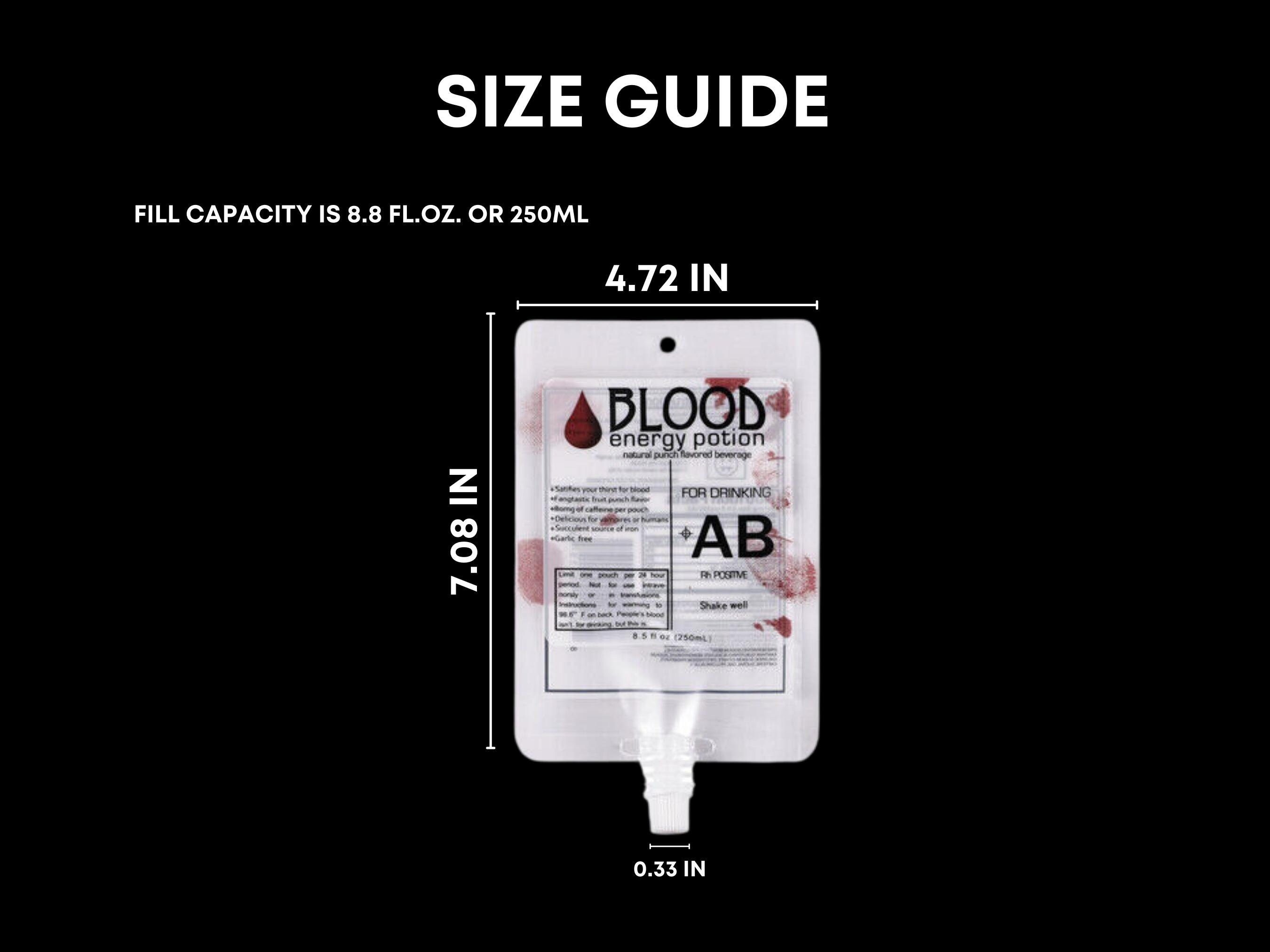 Blood Energy Drink Flask, I.V. Bag Drink Pouch, Blood Bag Drink Cups ...