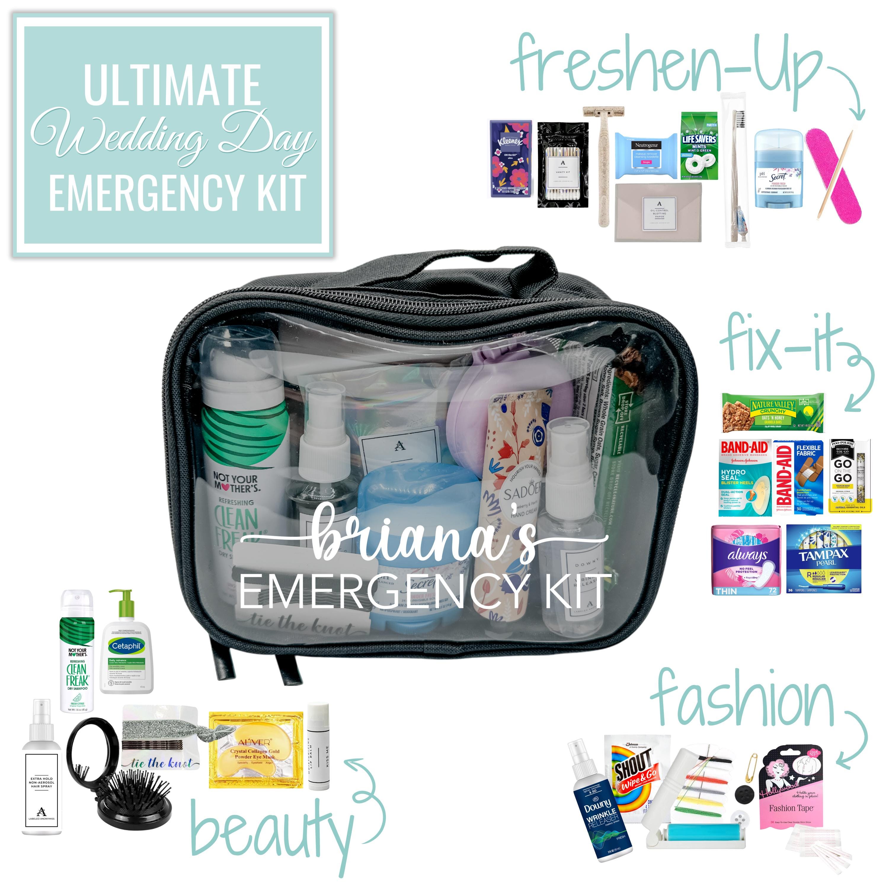 Deluxe Personalized Bridal Emergency Kit, Bridal Emergency Kit ...