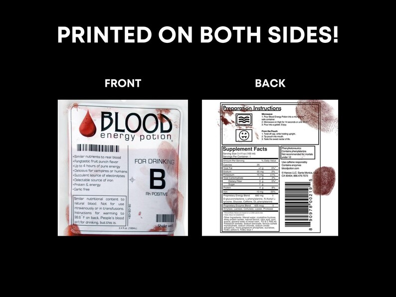 Blood Energy Drink Flask, I.V. Bag Drink Pouch, Blood Bag Drink Cups ...